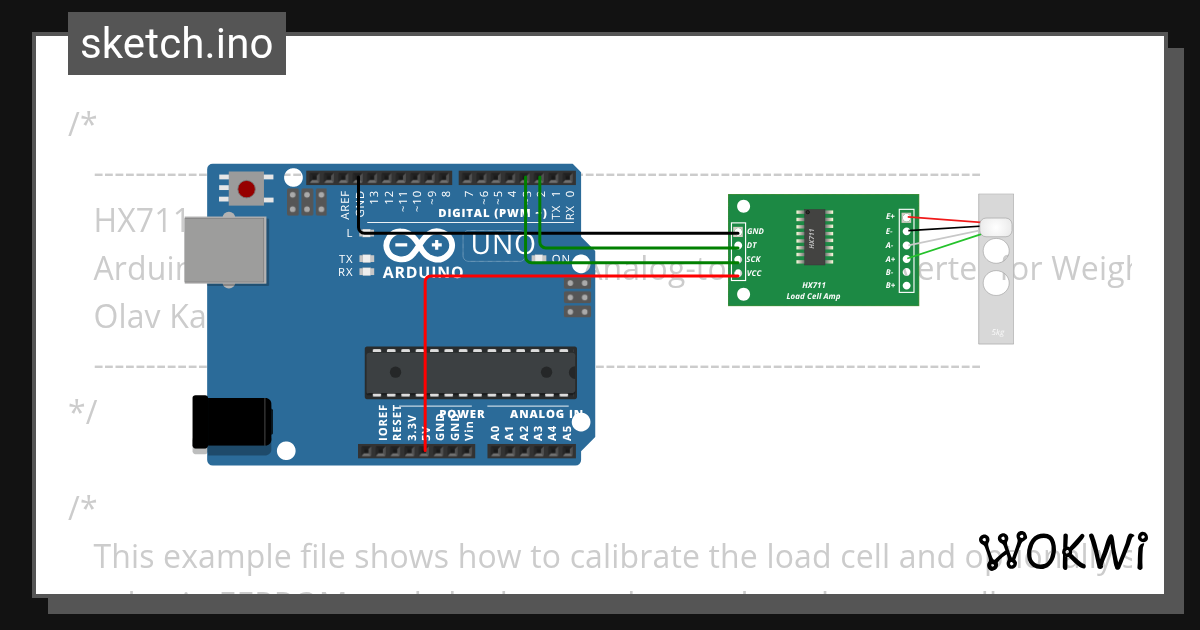 hx711 scale tester - Wokwi Arduino and ESP32 Simulator