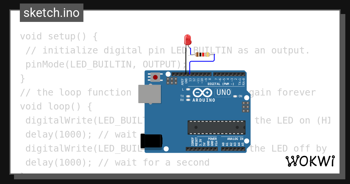 Led Blink Program Wokwi Esp32 Stm32 Arduino Simulator 0422