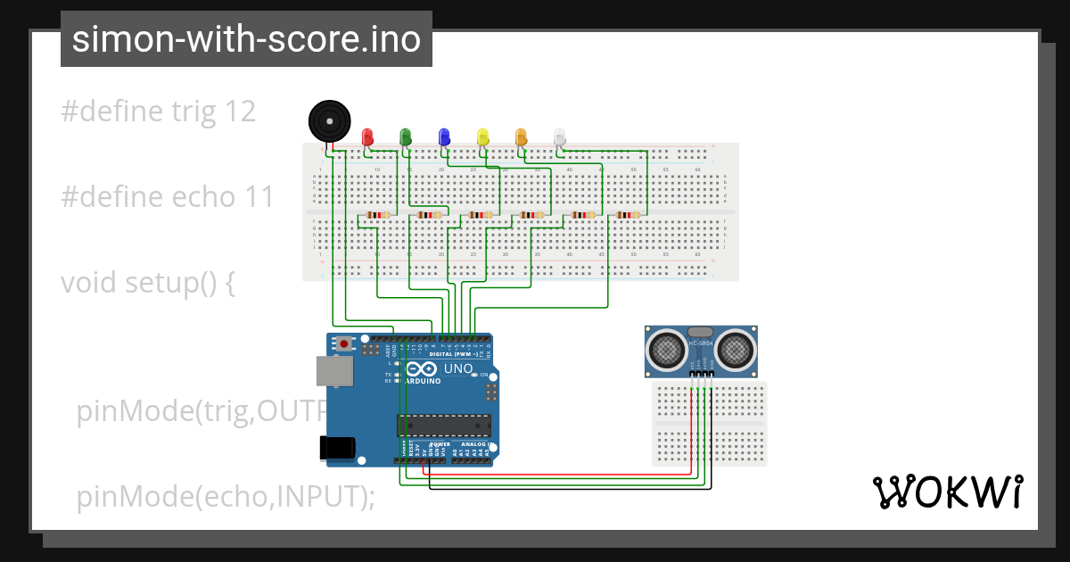 PARKING SENSOR WITH ULTRA SONIC SENSOR Copy - Wokwi ESP32, STM32, Arduino Simulator
