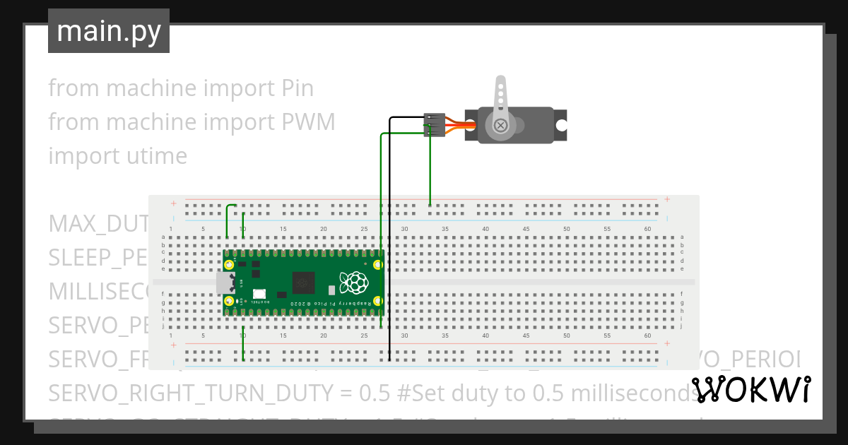 PWM Servo Motor Test - Wokwi ESP32, STM32, Arduino Simulator