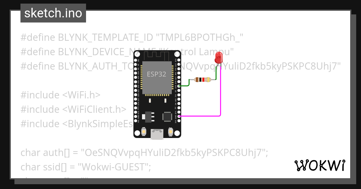 Kontrol Lampu Wokwi Esp32 Stm32 Arduino Simulator
