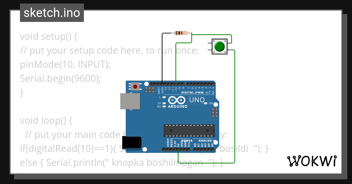 Serial and button - Wokwi ESP32, STM32, Arduino Simulator