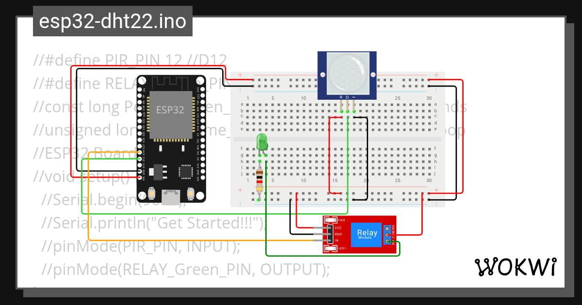PIR School Project - Wokwi ESP32, STM32, Arduino Simulator