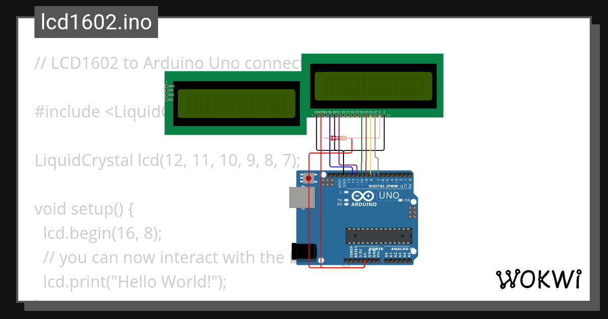 lcd1602.ino Copy - Wokwi ESP32, STM32, Arduino Simulator