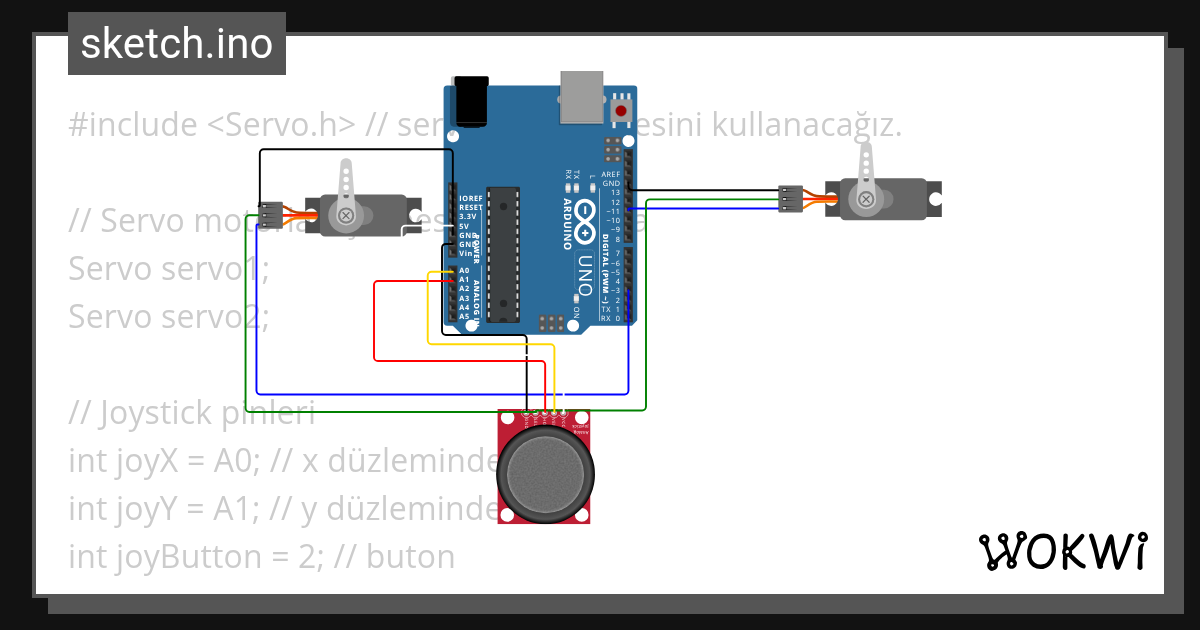 Joystick Ile Kontrol Wokwi Esp32 Stm32 Arduino Simulator