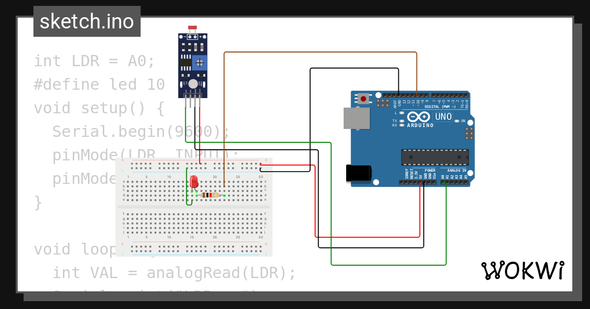 Furkan Binay Ldr Ile Sensörlü Lamba Yapımı Wokwi Esp32 Stm32 Arduino Simulator