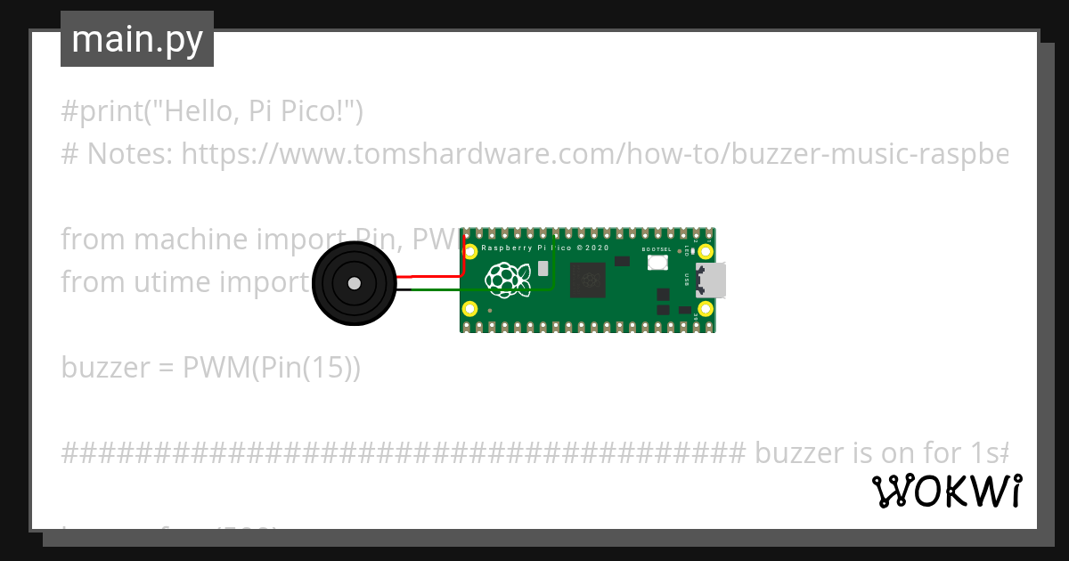 Pico_Passive_Buzzer - Wokwi ESP32, STM32, Arduino Simulator