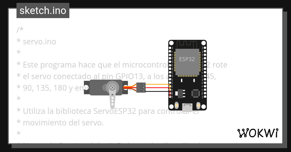 Servomotor Wokwi Esp32 Stm32 Arduino Simulator 