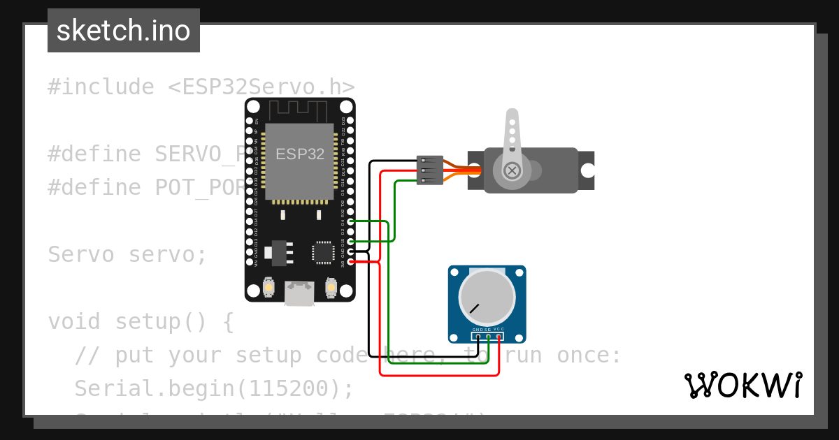 Servo With Potenciometer Wokwi Esp32 Stm32 Arduino Simulator