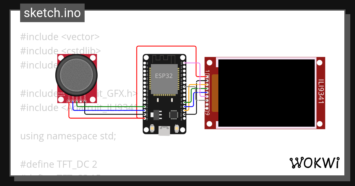 SnakeGame - Wokwi ESP32, STM32, Arduino Simulator