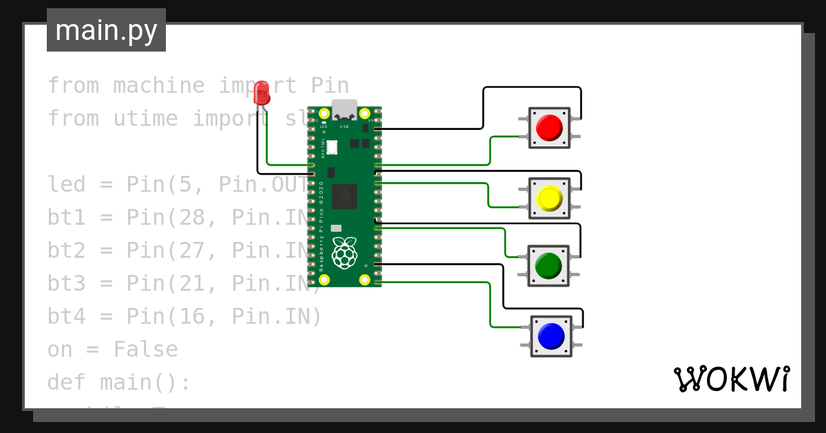 Blink Led With Micropython Wokwi Esp32 Stm32 Arduino Simulator