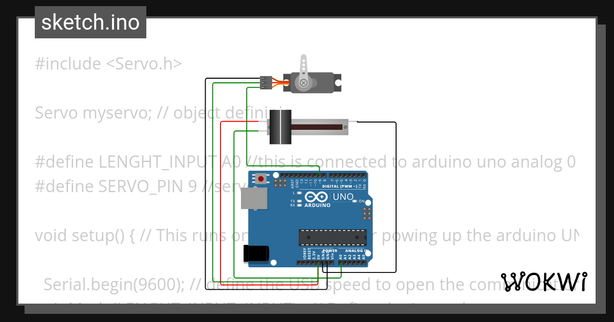 Servo Control Potentiometer - Wokwi ESP32, STM32, Arduino Simulator