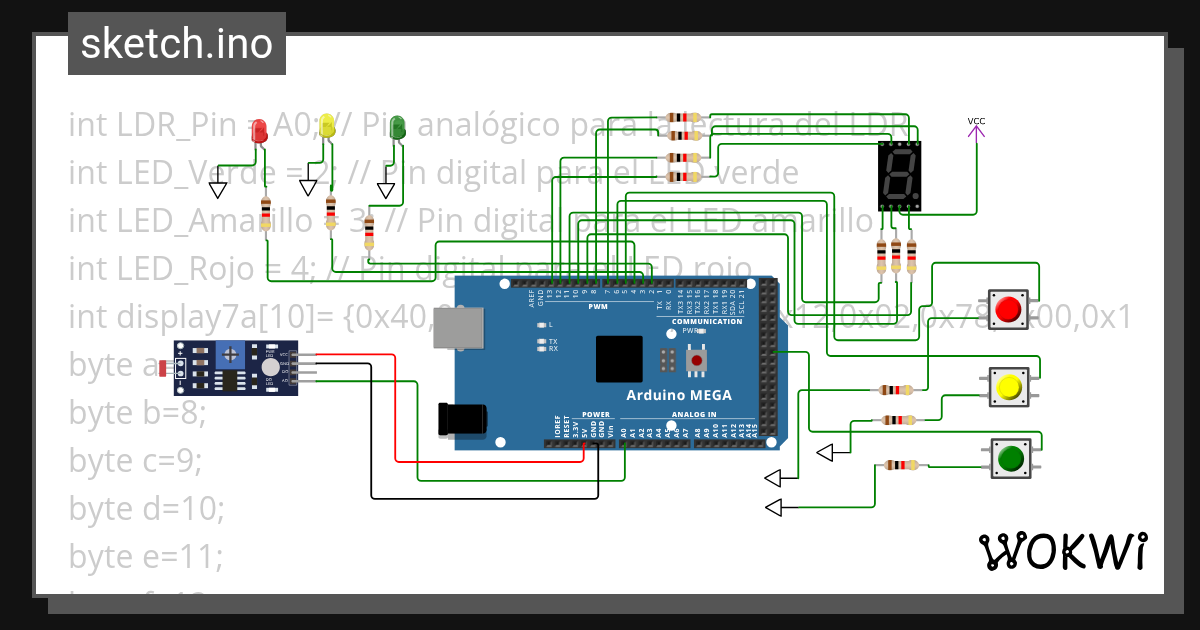 ALARMA DE NIVEL DE LUZ CON ARDUINO Y LDR - Wokwi ESP32, STM32, Arduino Simulator