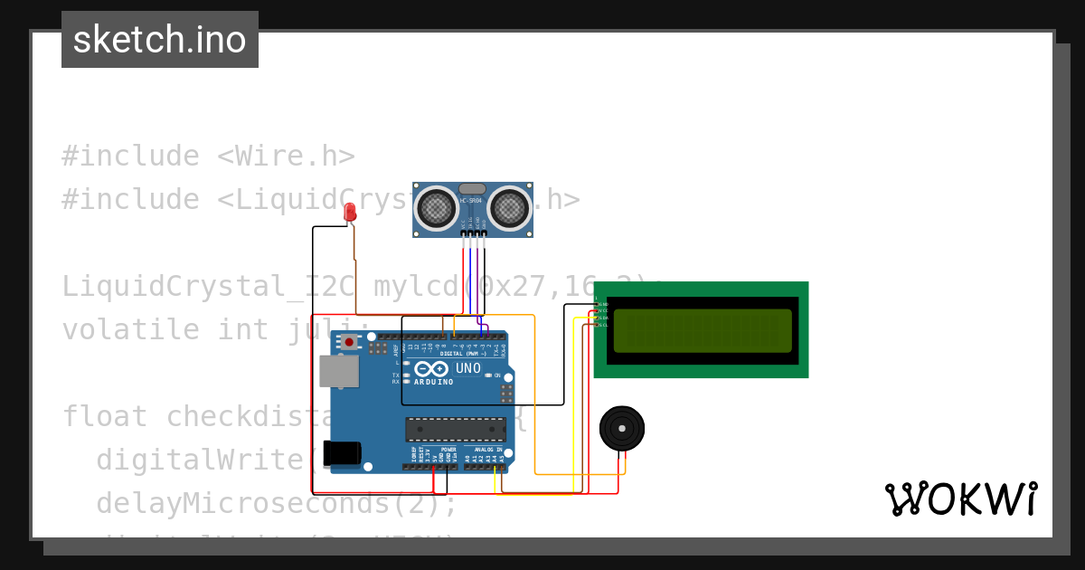 超声波倒车雷达2 Copy Wokwi Esp32 Stm32 Arduino Simulator