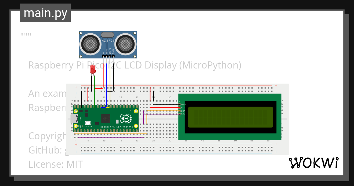 I2C LCD Display Copy - Wokwi ESP32, STM32, Arduino Simulator