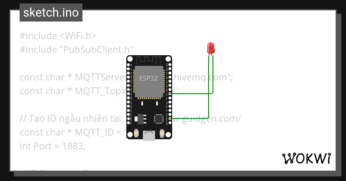 Connect ESP32 with MQTT BOX - Wokwi ESP32, STM32, Arduino Simulator