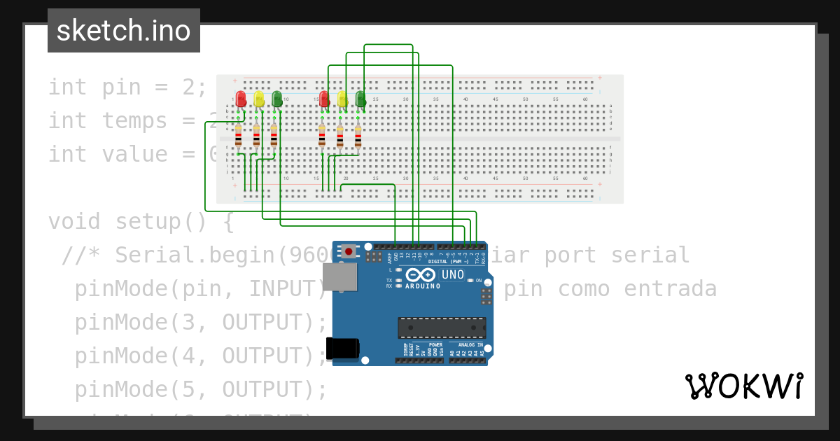 Leds P1 Wokwi Esp32 Stm32 Arduino Simulator 2018