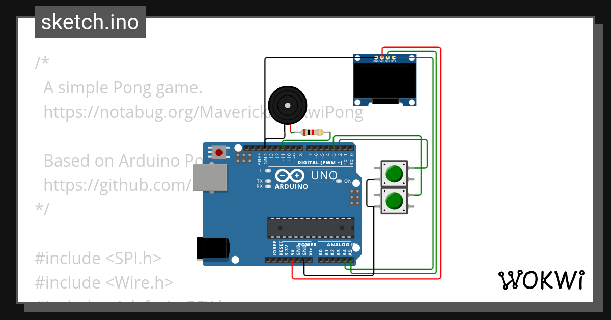 Pong - Wokwi ESP32, STM32, Arduino Simulator