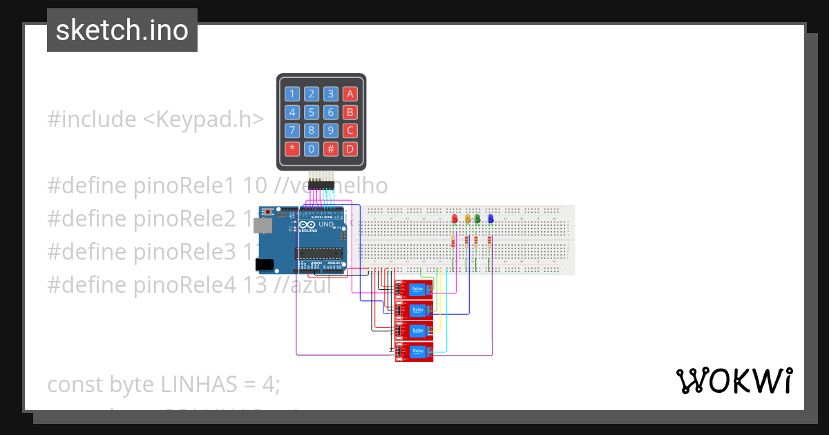 teclado.led - Wokwi ESP32, STM32, Arduino Simulator