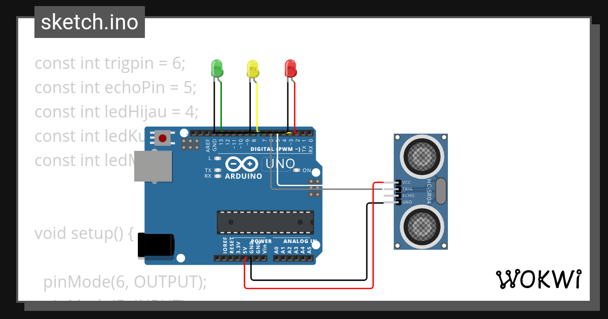 Tugas 5 - Pengenalan Sensor Jarak - Wokwi ESP32, STM32, Arduino Simulator