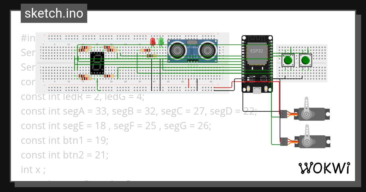 projeto estacionamento - Wokwi ESP32, STM32, Arduino Simulator