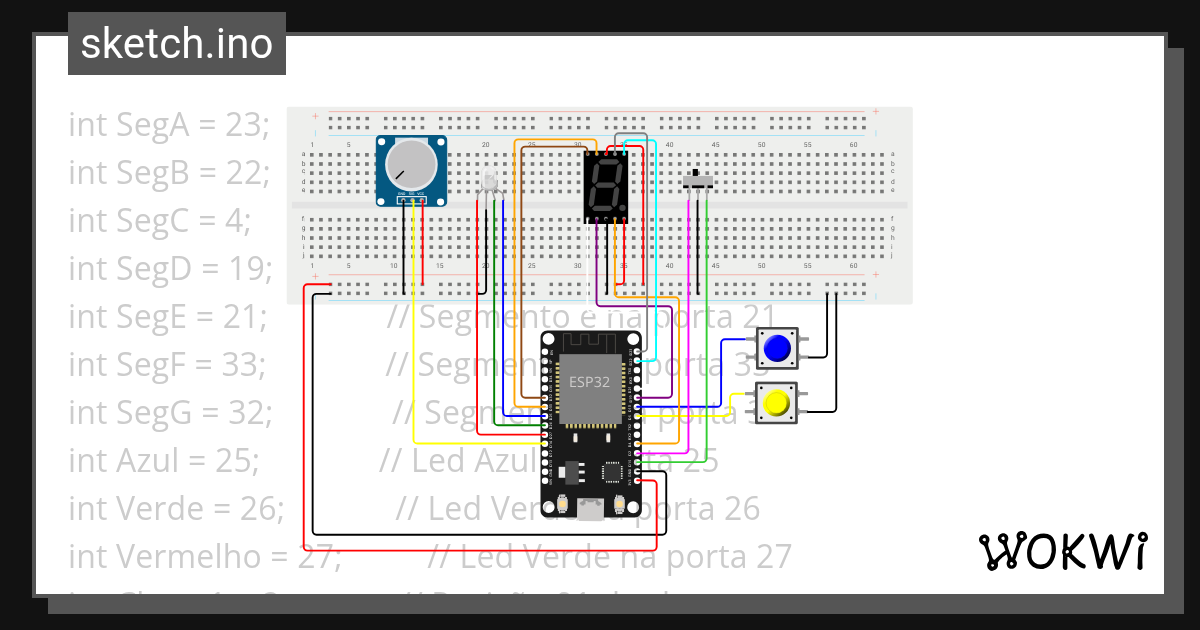 LAB 03 (Parte 2) - Bruna, Cintia e Nathália - Wokwi ESP32, STM32, Arduino Simulator