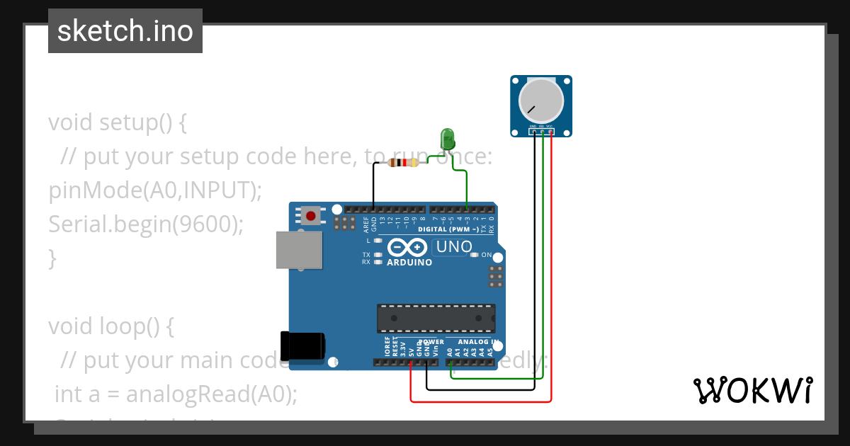 Pot Led Wokwi Esp32 Stm32 Arduino Simulator 