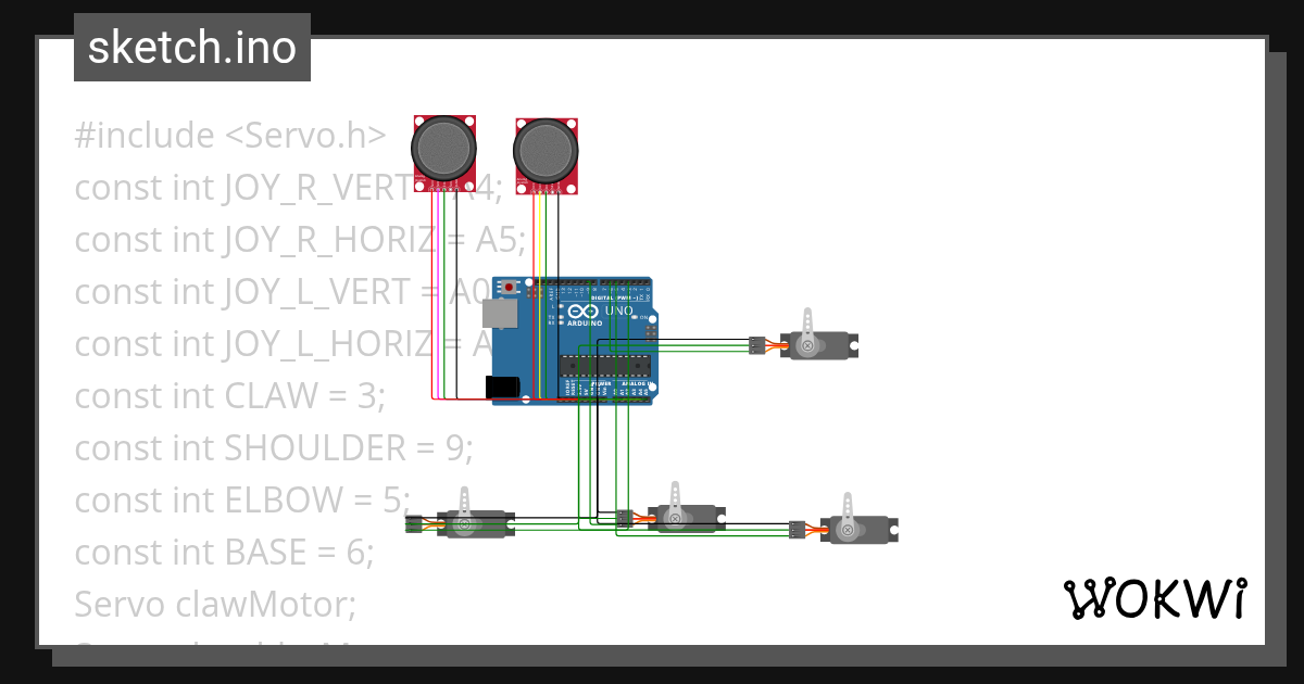 robot arm - Wokwi ESP32, STM32, Arduino Simulator