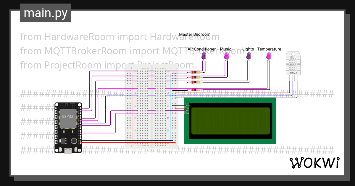 Master Bedroom - IOT Project - Wokwi ESP32, STM32, Arduino Simulator