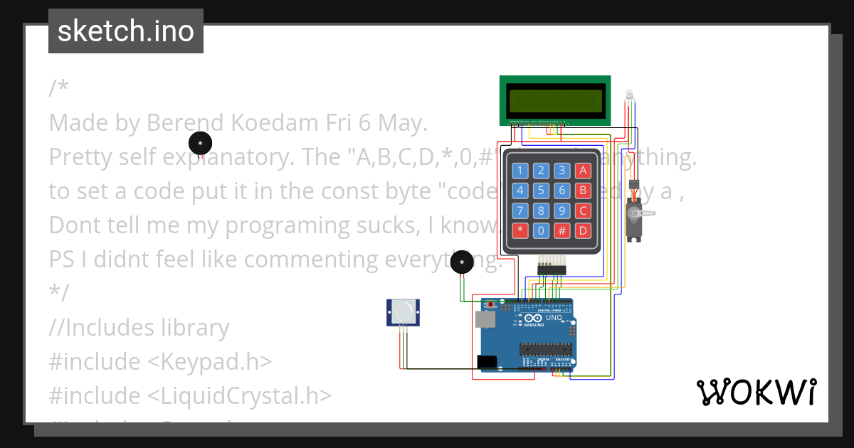 Keypad safe lock Copy - Wokwi ESP32, STM32, Arduino Simulator