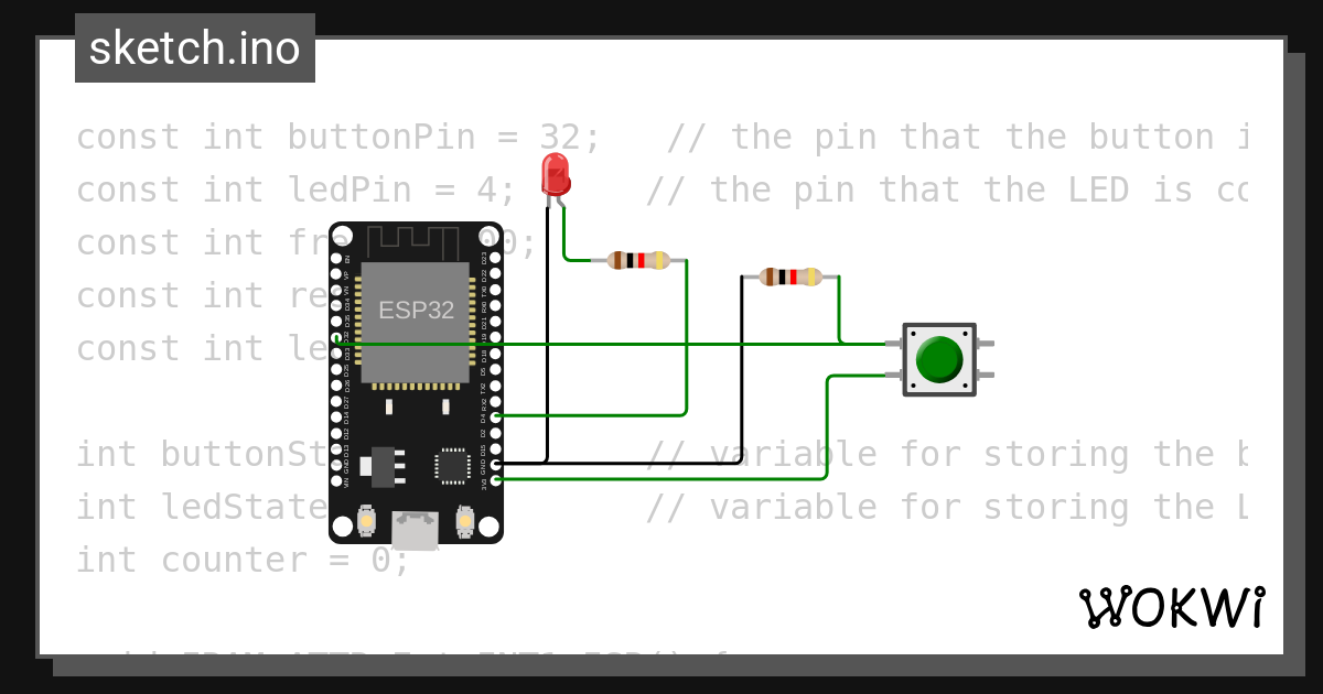 Blink Led Button Freq Wokwi Esp32 Stm32 Arduino Simulator 2469