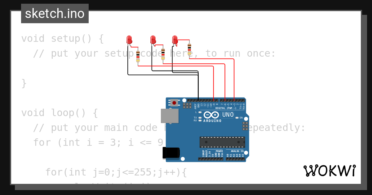 流水呼吸灯 Wokwi Esp32 Stm32 Arduino Simulator 5267