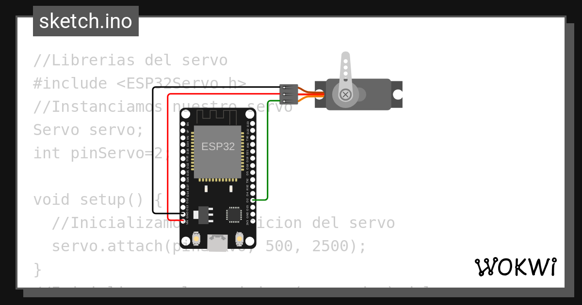 Servomotor Wokwi Esp32 Stm32 Arduino Simulator