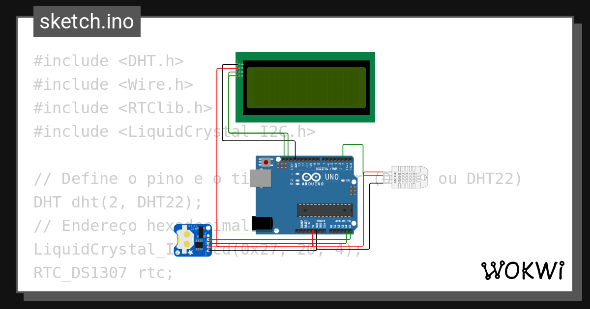 Termo Higrômetro Wokwi Esp32 Stm32 Arduino Simulator 0127