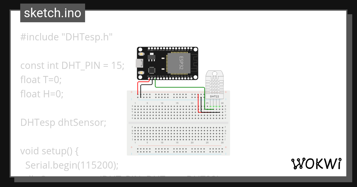 DHT22 - Wokwi ESP32, STM32, Arduino Simulator