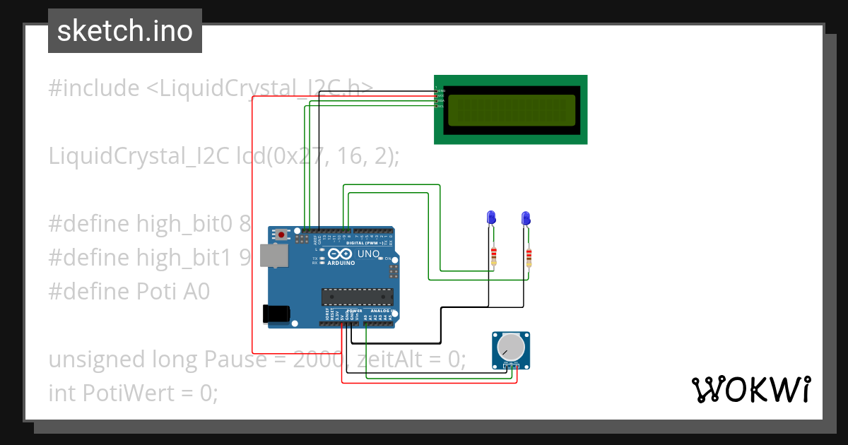 LCD_Poti Übung - Wokwi ESP32, STM32, Arduino Simulator