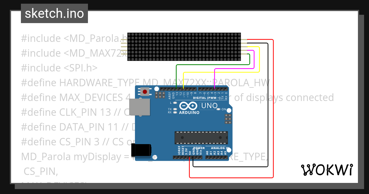Proj3max7219v2 Wokwi Esp32 Stm32 Arduino Simulator 5469