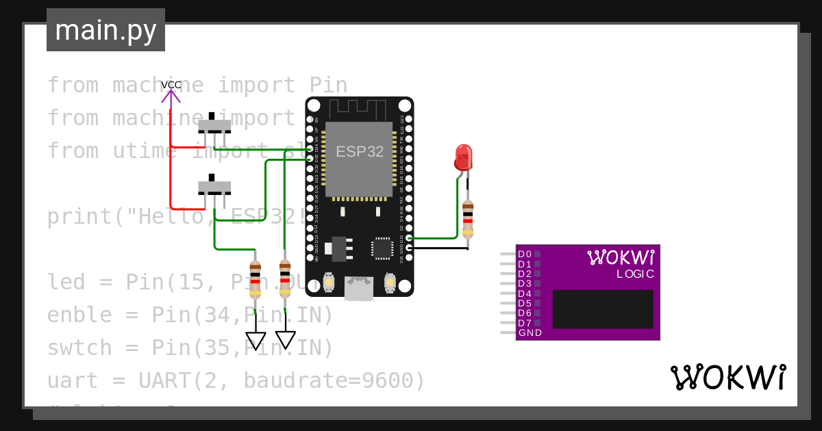 Micropython Double Switch Wokwi Esp32 Stm32 Arduino Simulator