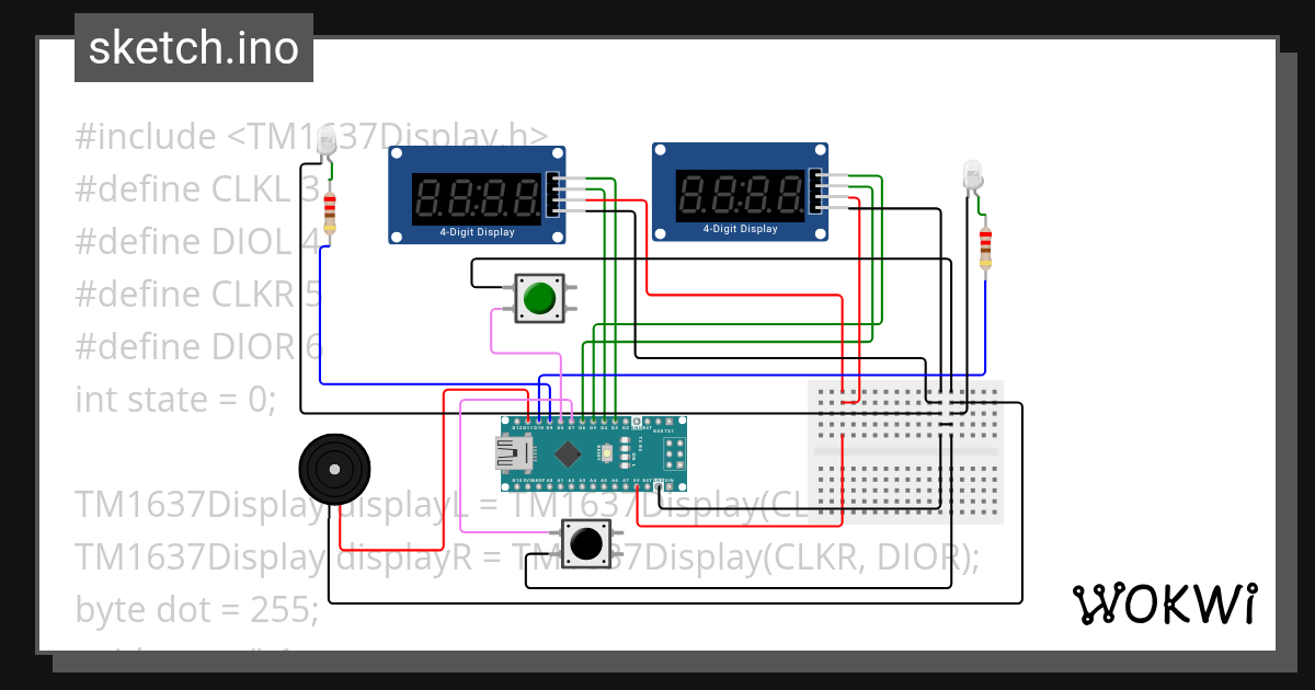 Both Clocks Running And Switch Wokwi Arduino And Esp32 Simulator 2991