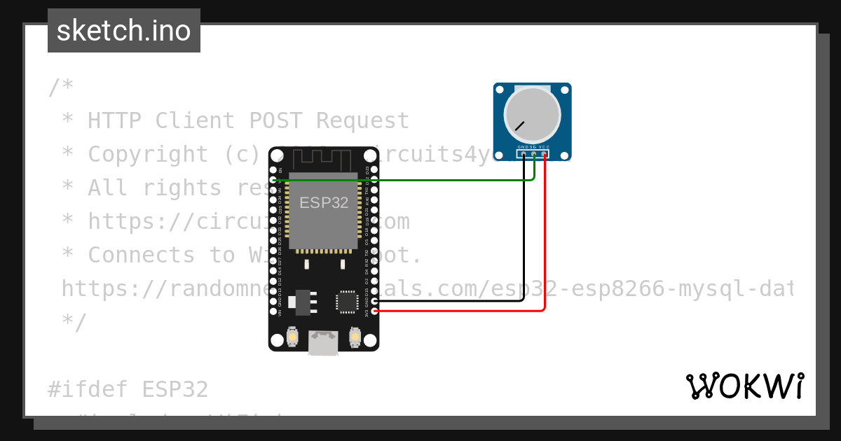 Teste Com Potenciomentro Fisico Wokwi Esp32 Stm32 Arduino Simulator