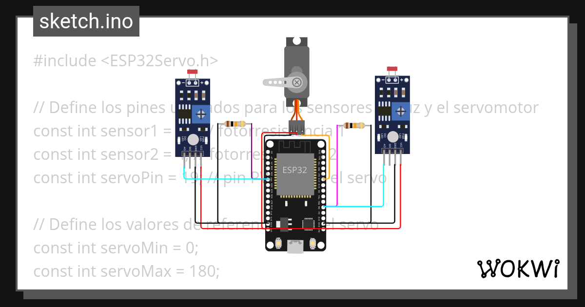 Solar Tracker Esp32 Wokwi Esp32 Stm32 Arduino Simulator 0069