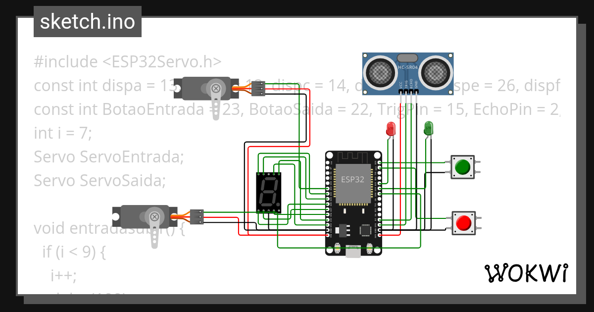 Estacionamento-Átila - Wokwi ESP32, STM32, Arduino Simulator
