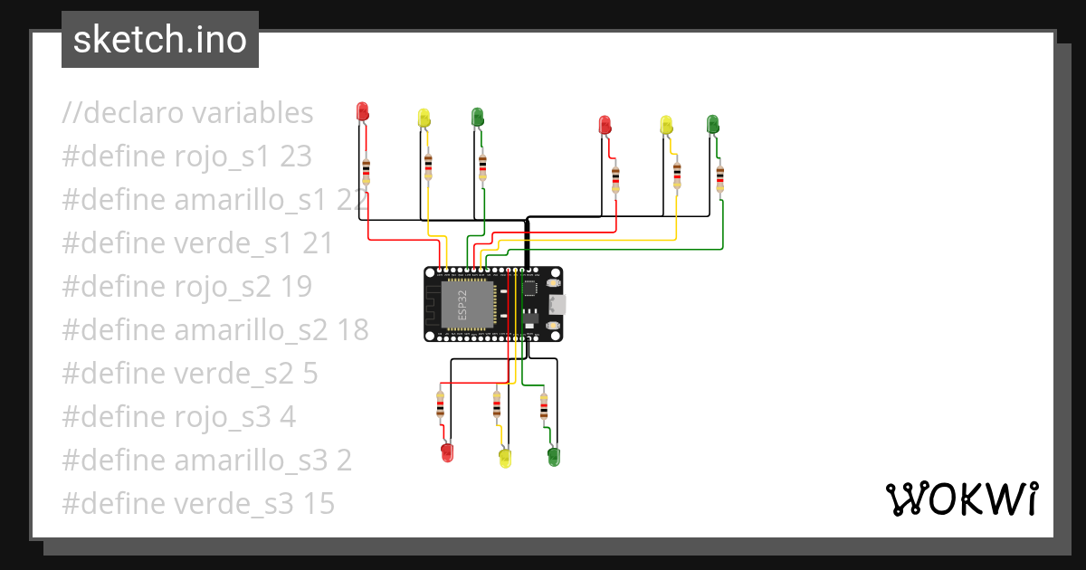 3_semáforos_lupita - Wokwi ESP32, STM32, Arduino Simulator
