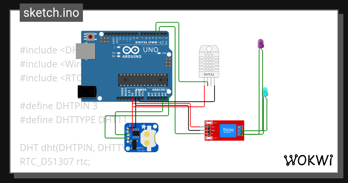 automated fan & light - Wokwi ESP32, STM32, Arduino Simulator