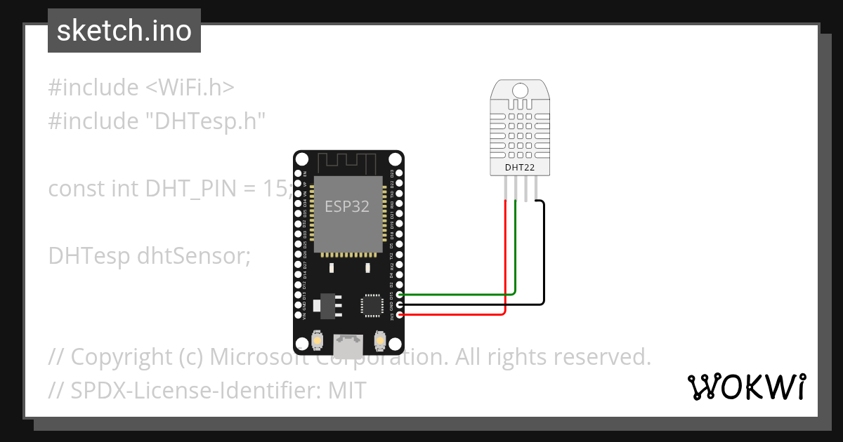 [ArIDE] Health Monitoring DHT22 - ESP32 - Wokwi Arduino and ESP32 Simulator