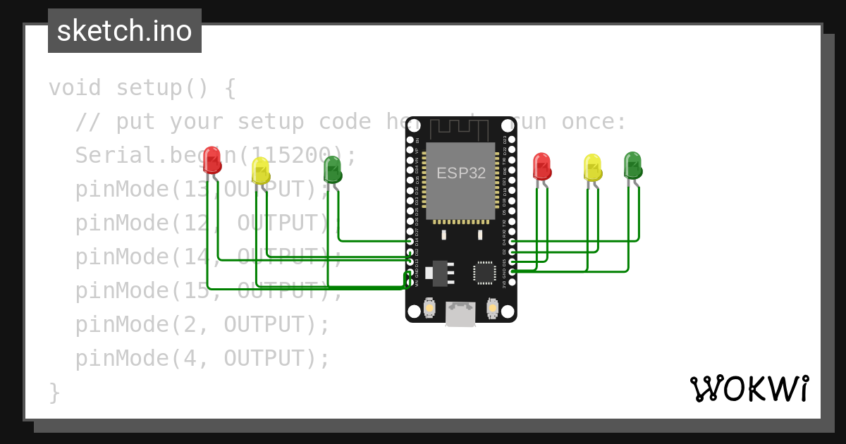 Deepak Traffic Light Wokwi Esp32 Stm32 Arduino Simulator 2287