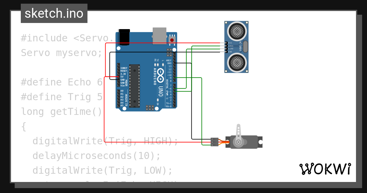 舵机超声波 Wokwi Esp32 Stm32 Arduino Simulator 