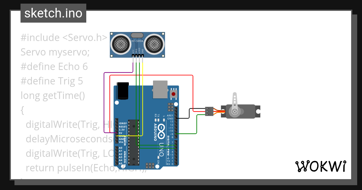 超声波舵机 Wokwi Esp32 Stm32 Arduino Simulator 