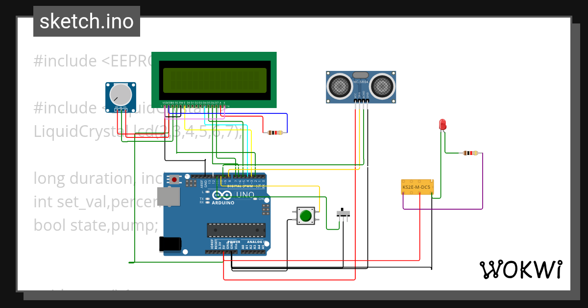 Auto water level contol - Wokwi ESP32, STM32, Arduino Simulator