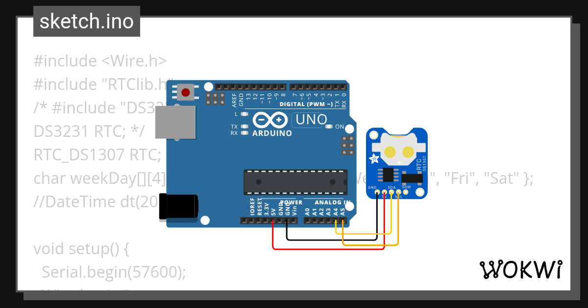 Модуль годинника Ds3231 Wokwi Esp32 Stm32 Arduino Simulator 5399